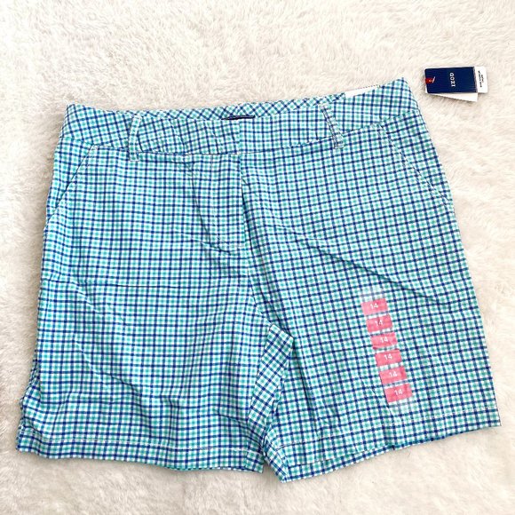 Izod | Shorts | Izod Womens Bar Harbor Gingham Shorts Blue Green Size 4 ...